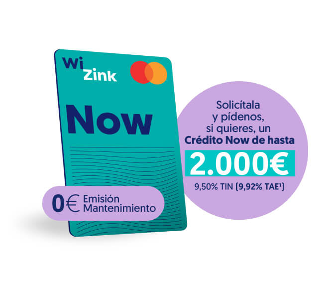 WiZink Now, pide tu tarjeta de crédito Online | WiZink